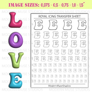 ALPHABET Royal Icing Transfer Sheets Bundle Set, Letter Cookies, Royal ...