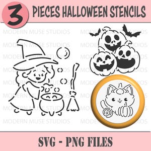Pyo Halloween Cookie Stencil Set for Kids, Pyo Fall Stencil, Cute ...