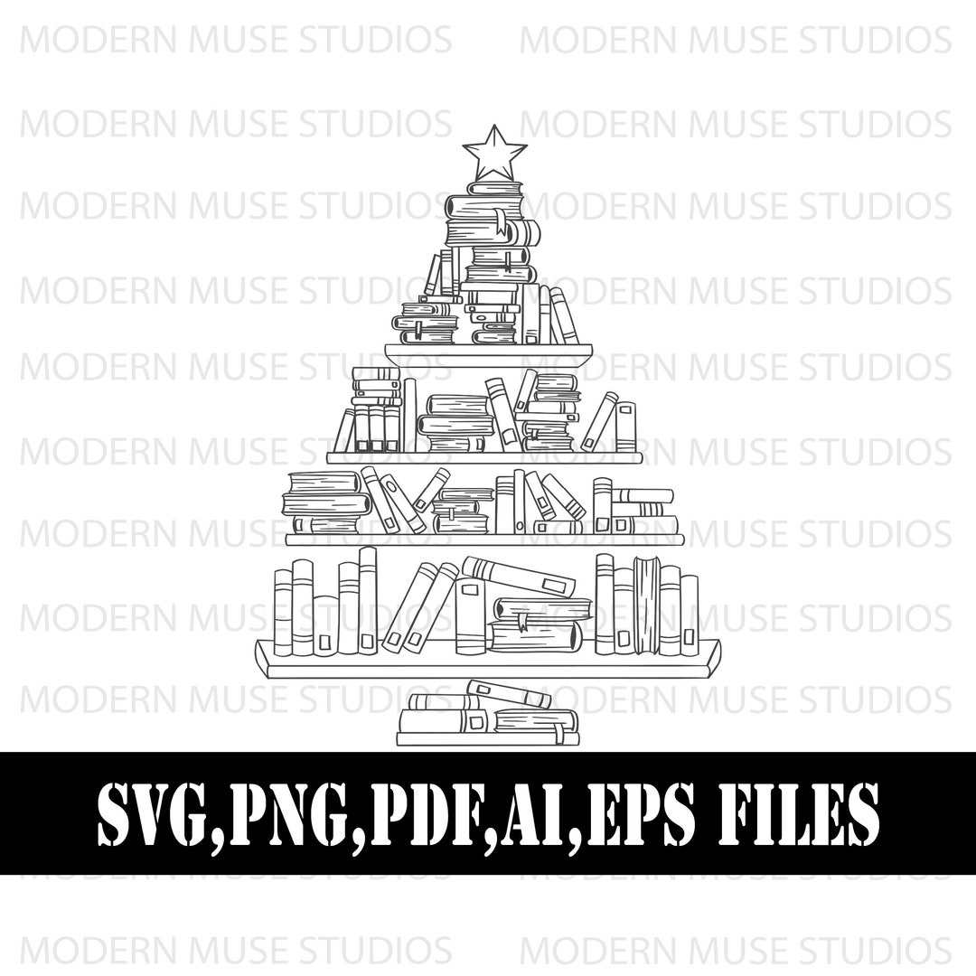 Christmas Book Tree Svg, Christmas Gift, Book Lovers Svg, Bookworm ...