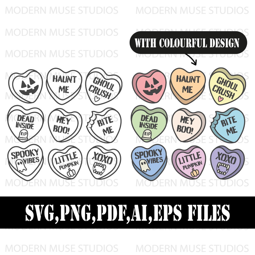 Candy Heart Svg Jack O Lantern Halloween Clipart, Spooky Season Png ...