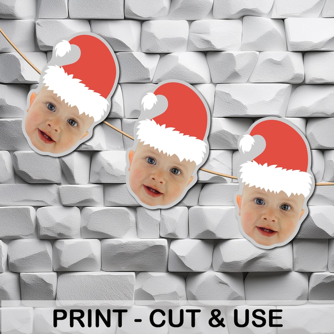 Custom Face Cutout Banner, Christmas Bunting Banner, Photo Banner ...