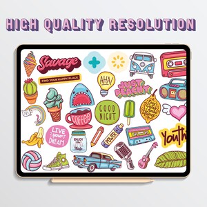 Vibrant Color Digital Goodnotes Planner Sticker, Clipart PNG, Download ...