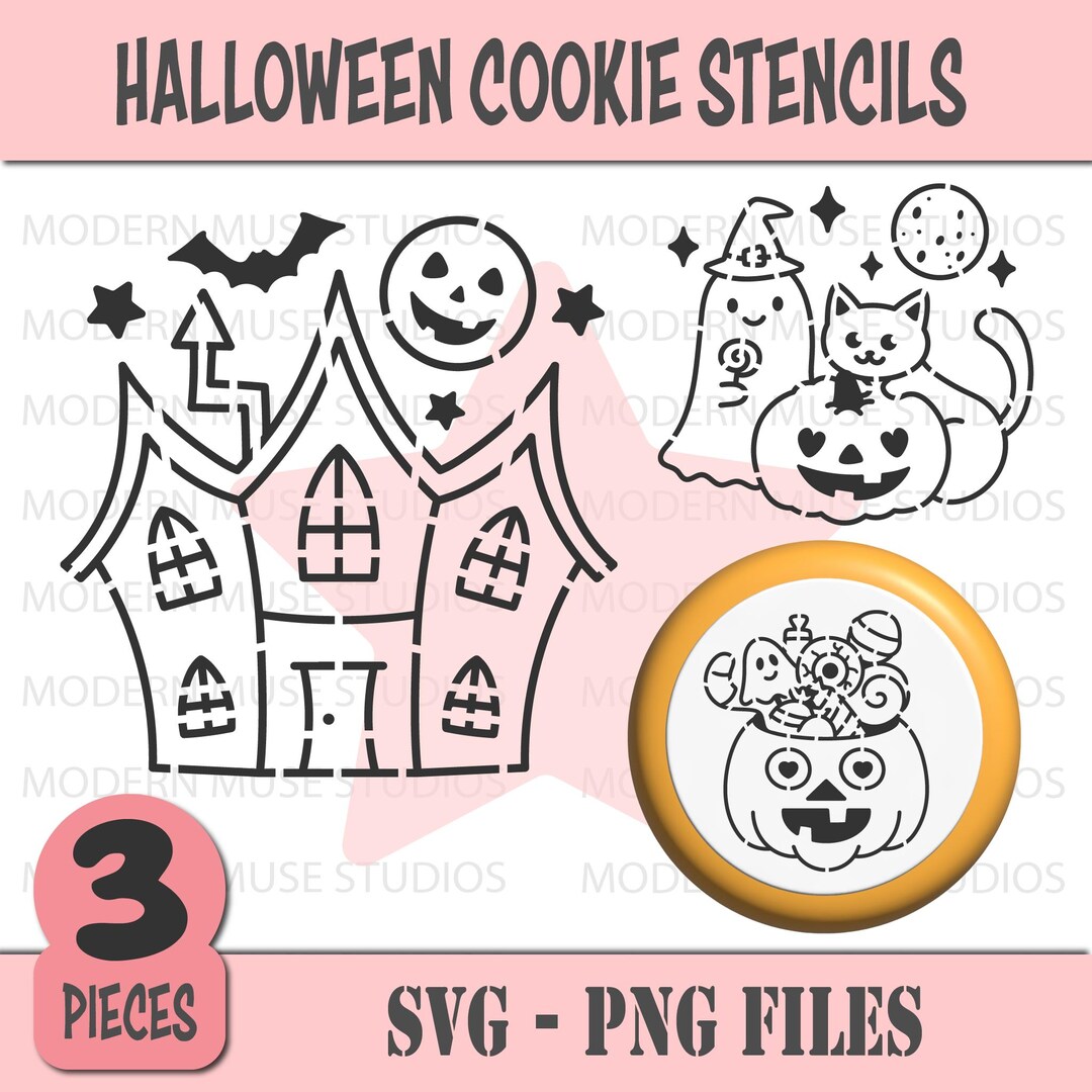 Pyo Halloween Cookie Stencil Set for Kids, Pyo Fall Stencil, Cute ...