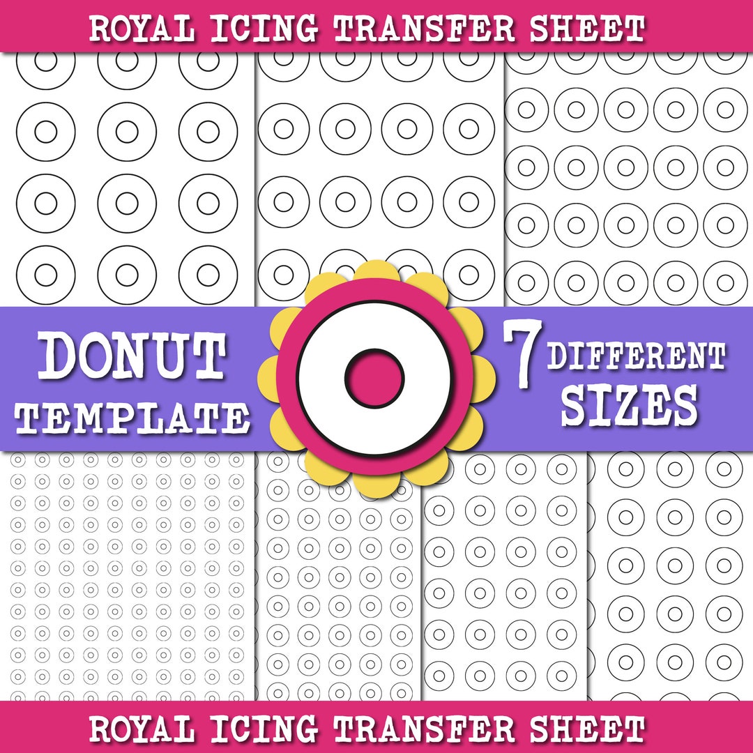 DONUT Royal Icing Transfer Sheets Bundle, Donut Cookies, Donut Royal ...