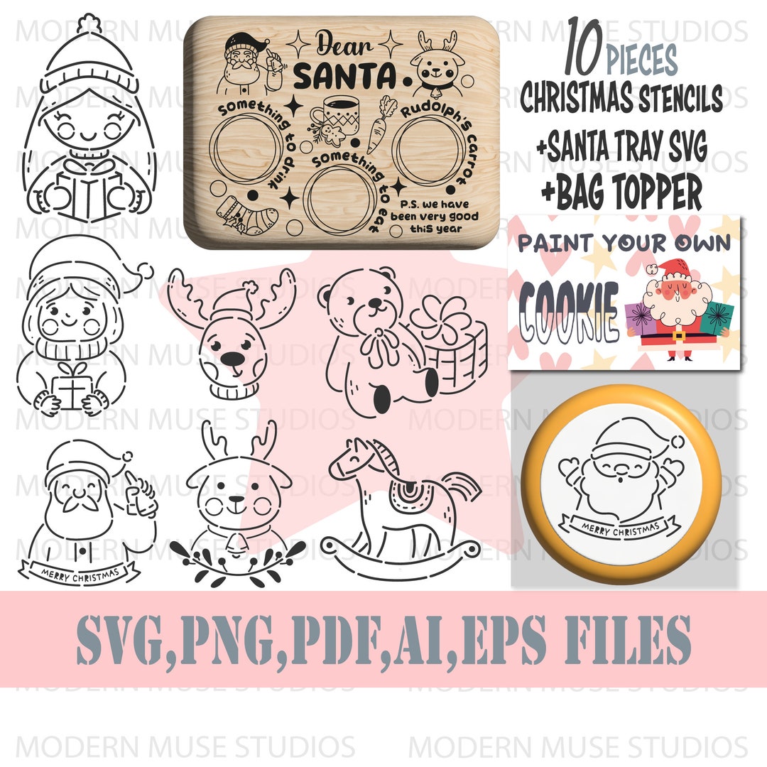 Pyo Christmas Cookie Stencil Bundle, Pyo Christmas Cookie Bag Topper ...