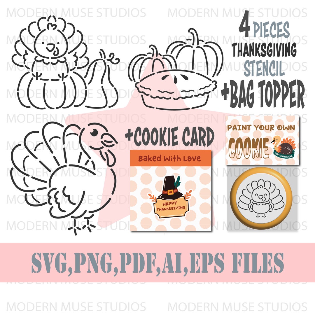 Pyo Thanksgiving Cookie Stencil Bundle, Pyo Thanksgiving Cookie Bag ...