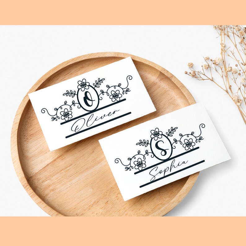 Floral Split Monogram Font Svg Png Pdf Monogram Frame - Etsy