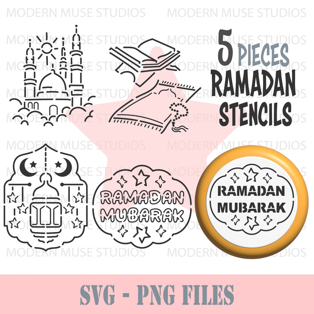 Ramadan Mubarak Stencil Bundle,ramadan Cookie, Ramadan Cookie Stencil ...