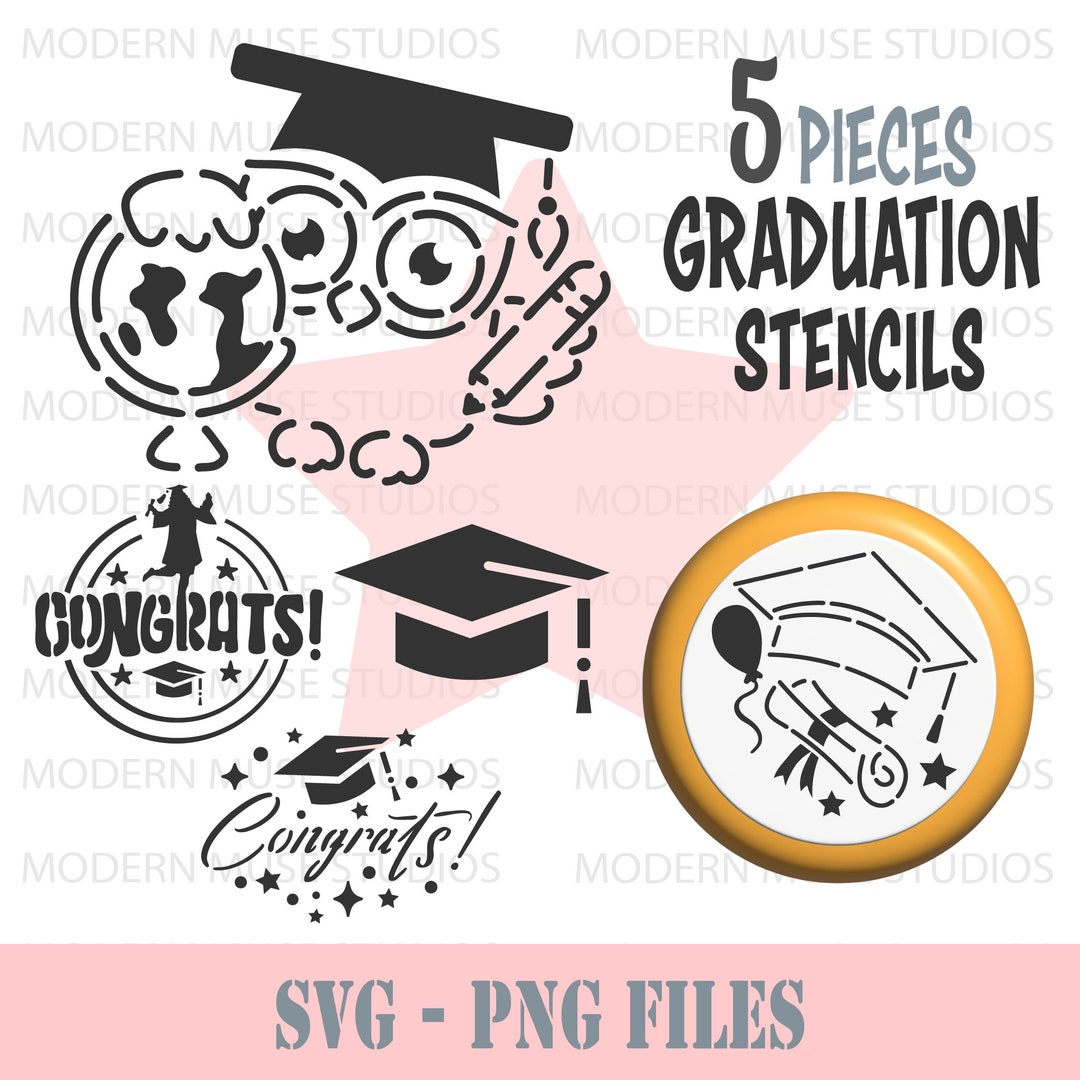 Graduation Cookie Stencil Bundle, Graduation Stencil, Pyo Cookie ...
