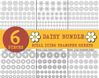 Daisy Royal Icing Transfer Sheet - Etsy