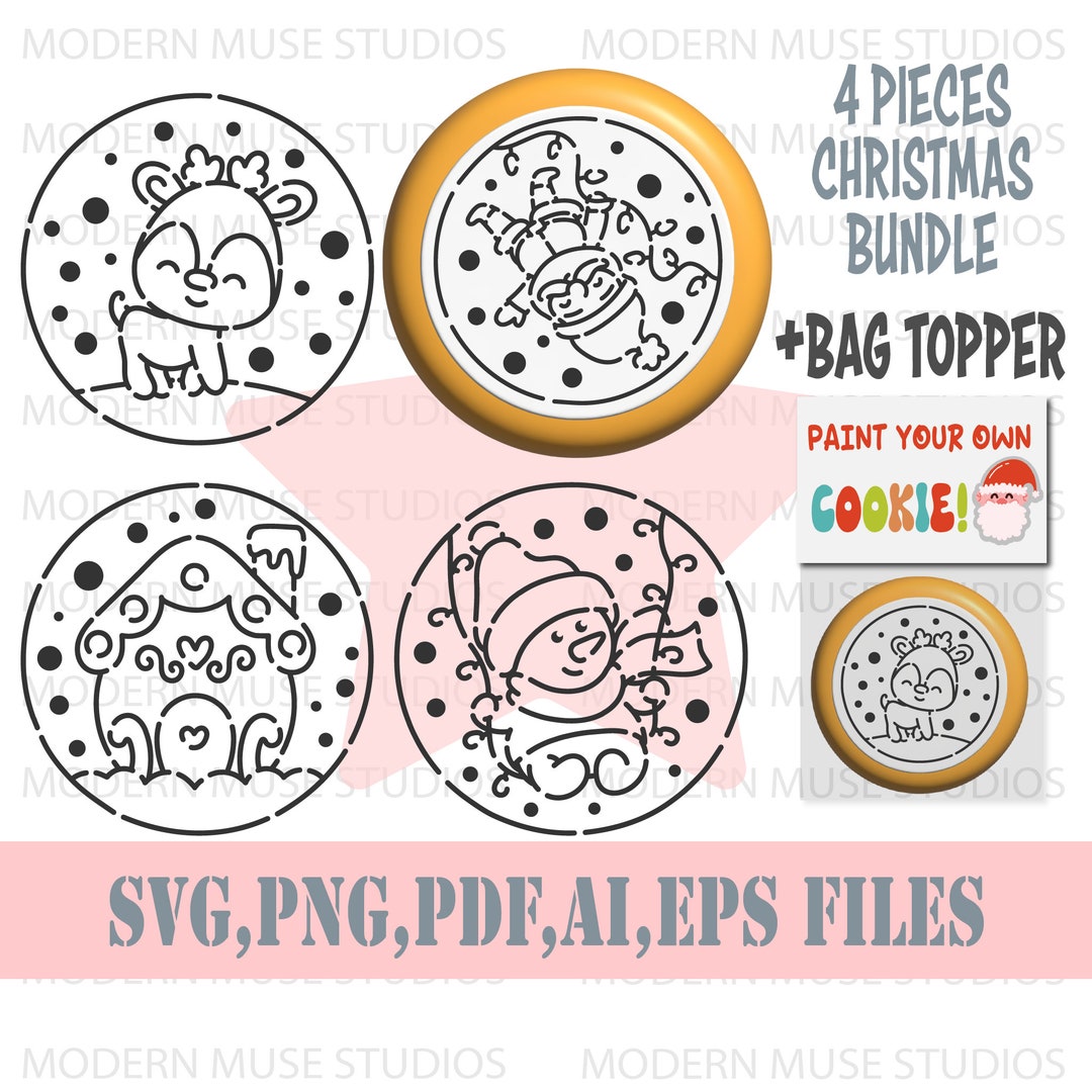 Pyo Christmas Cookie Stencil File Bundle, Pyo Christmas Cookie Bag ...