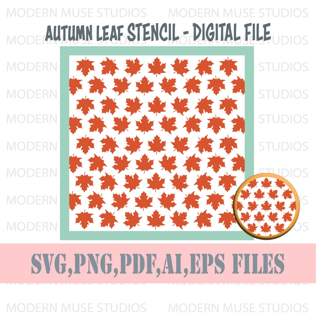 Autumn Leaf Stencil, Digital File, Pyo Fall Stencil, Leaf Stencil Svg ...