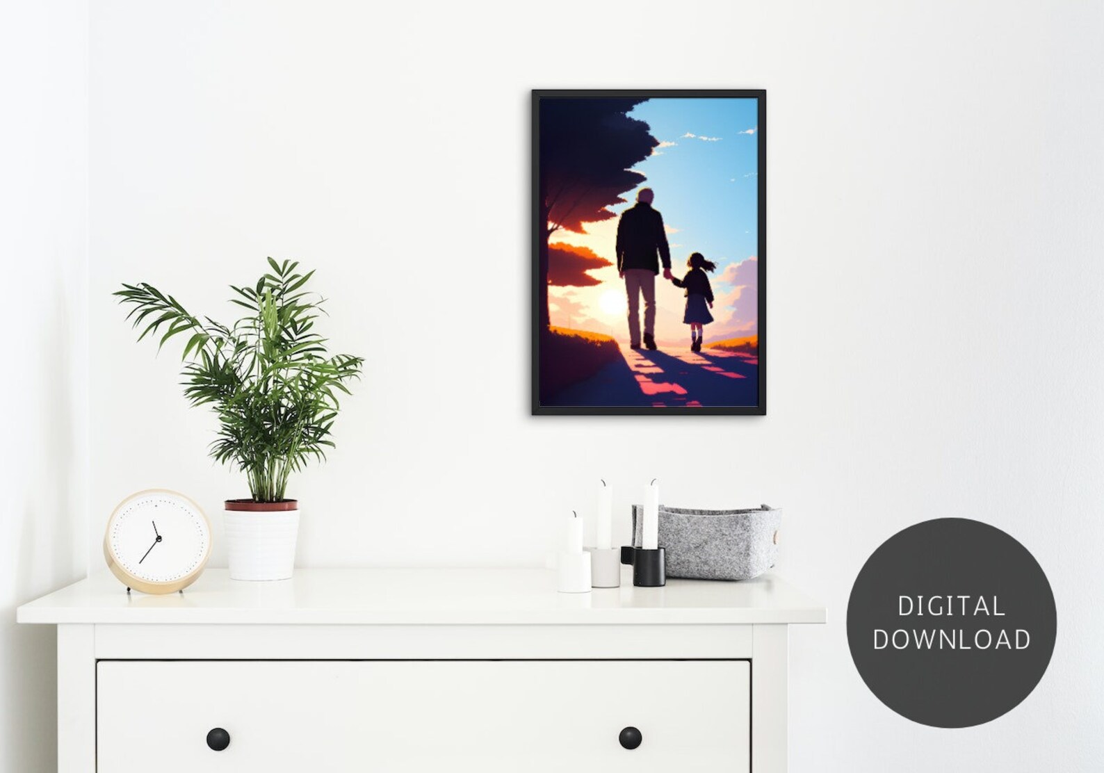 Father and Daughter Holding Hands Wall - Etsy