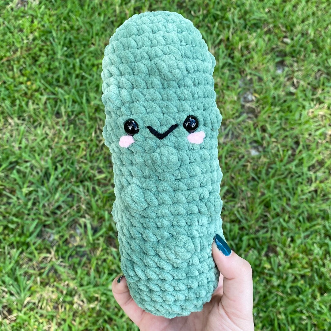Pickle Crochet Plushie, Cute Pickle Plushie, Amigurumi Crochet Pickle ...