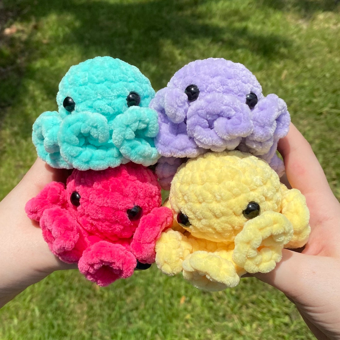 Mini Octopus Crochet Plushie, Various Color Choices, Amigurumi Crochet ...