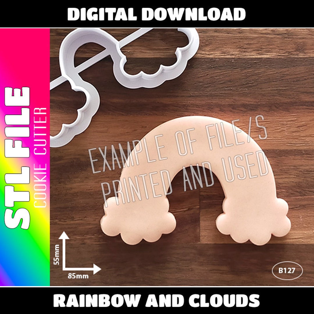 DIGITAL STL FILE Rainbow and Clouds Cookie Cutter - Etsy