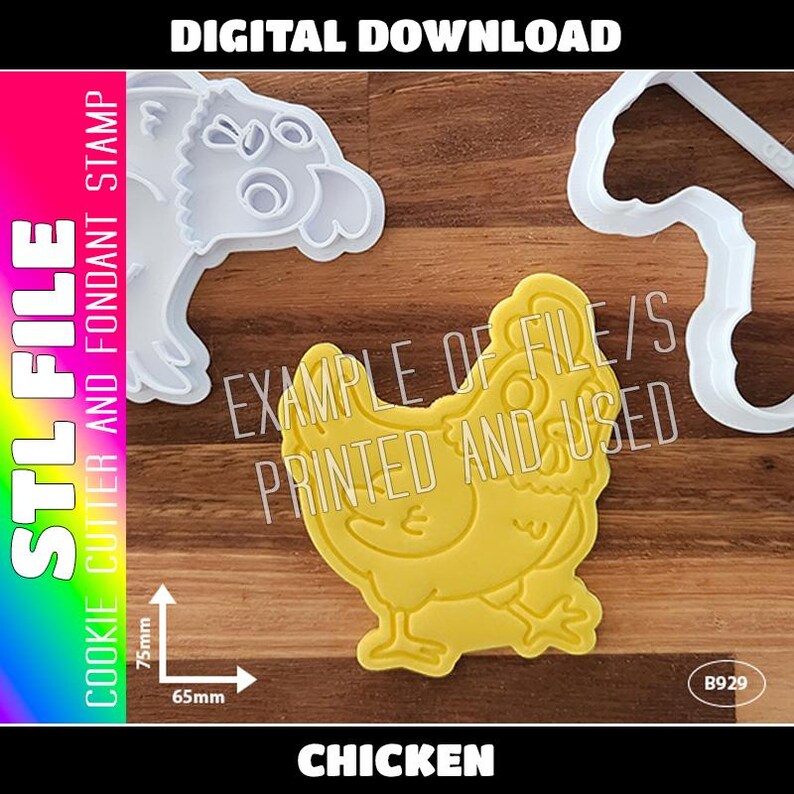 DIGITAL STL FILE - Chicken Cookie Cutter and Fondant Stamp - Etsy