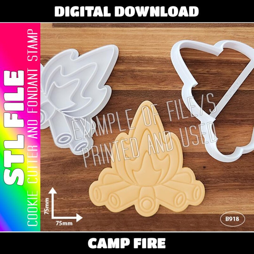 DIGITAL STL FILE - Camp Fire Cookie Cutter and Fondant Stamp - Etsy