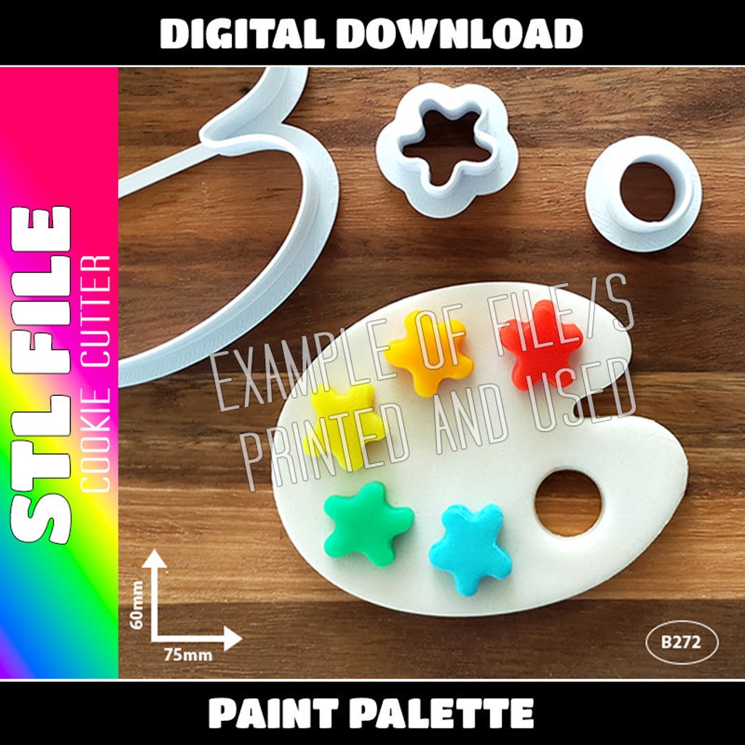 DIGITAL STL FILE - Three (3) Piece Paint Palette Set Cookie Cutters - Etsy