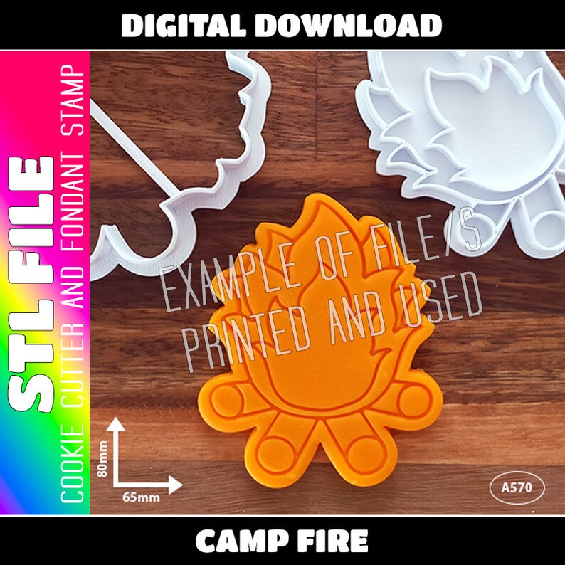 DIGITAL STL FILE Camp Fire Cookie Cutter and Fondant Stamp - Etsy
