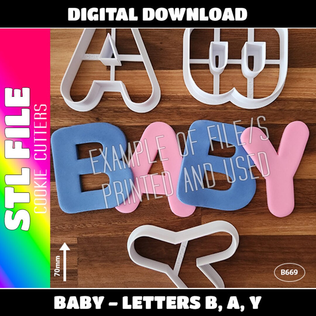 DIGITAL STL FILE Baby Letters Cookie Cutter Set - Etsy