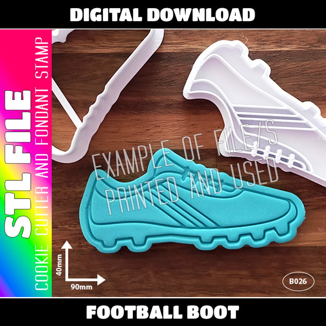 DIGITAL STL FILE Football Boot Cookie Cutter and Fondant Stamp - Etsy