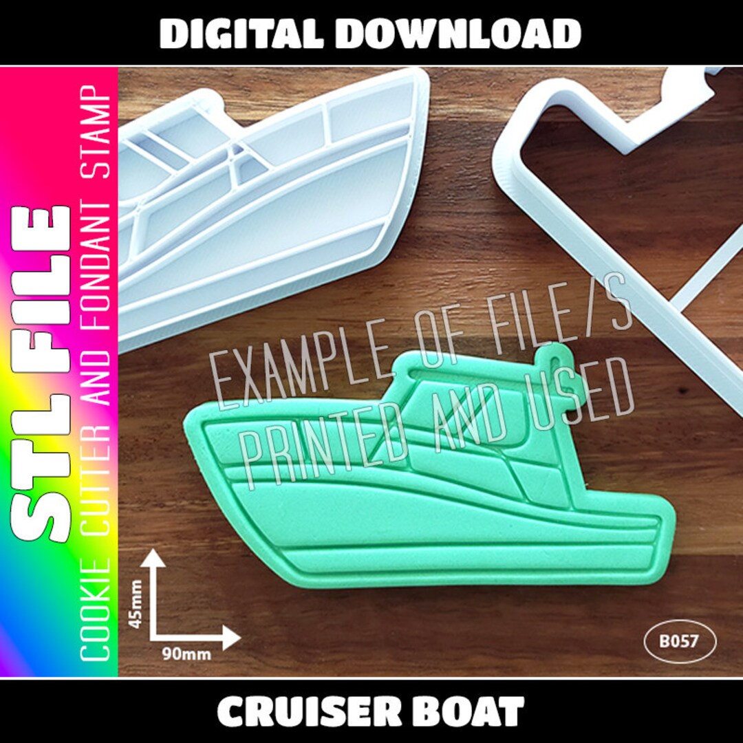 DIGITAL STL FILE Cruiser Boat Cookie Cutter and Fondant Stamp - Etsy