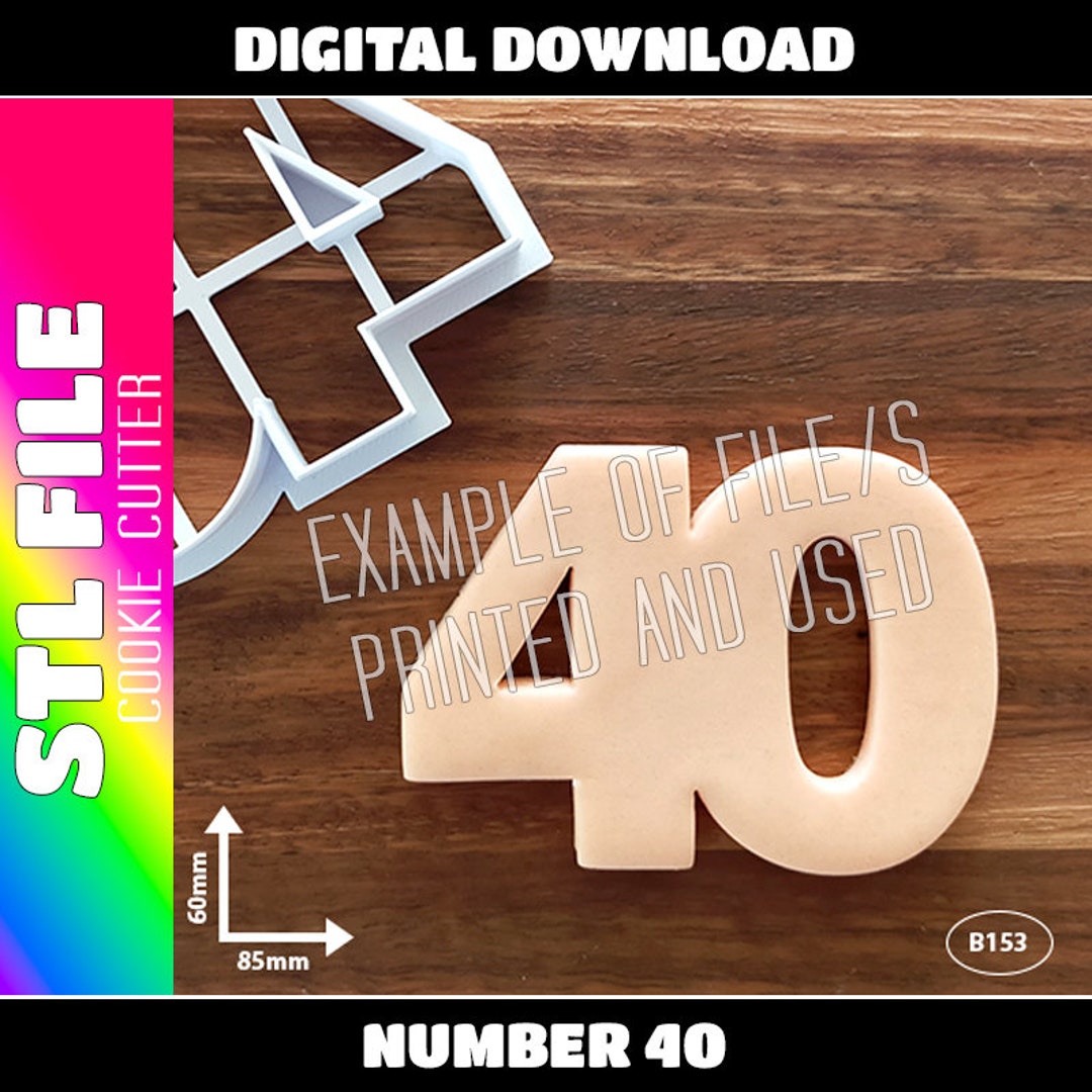 DIGITAL STL FILE - Number 40 Cookie Cutter - Etsy