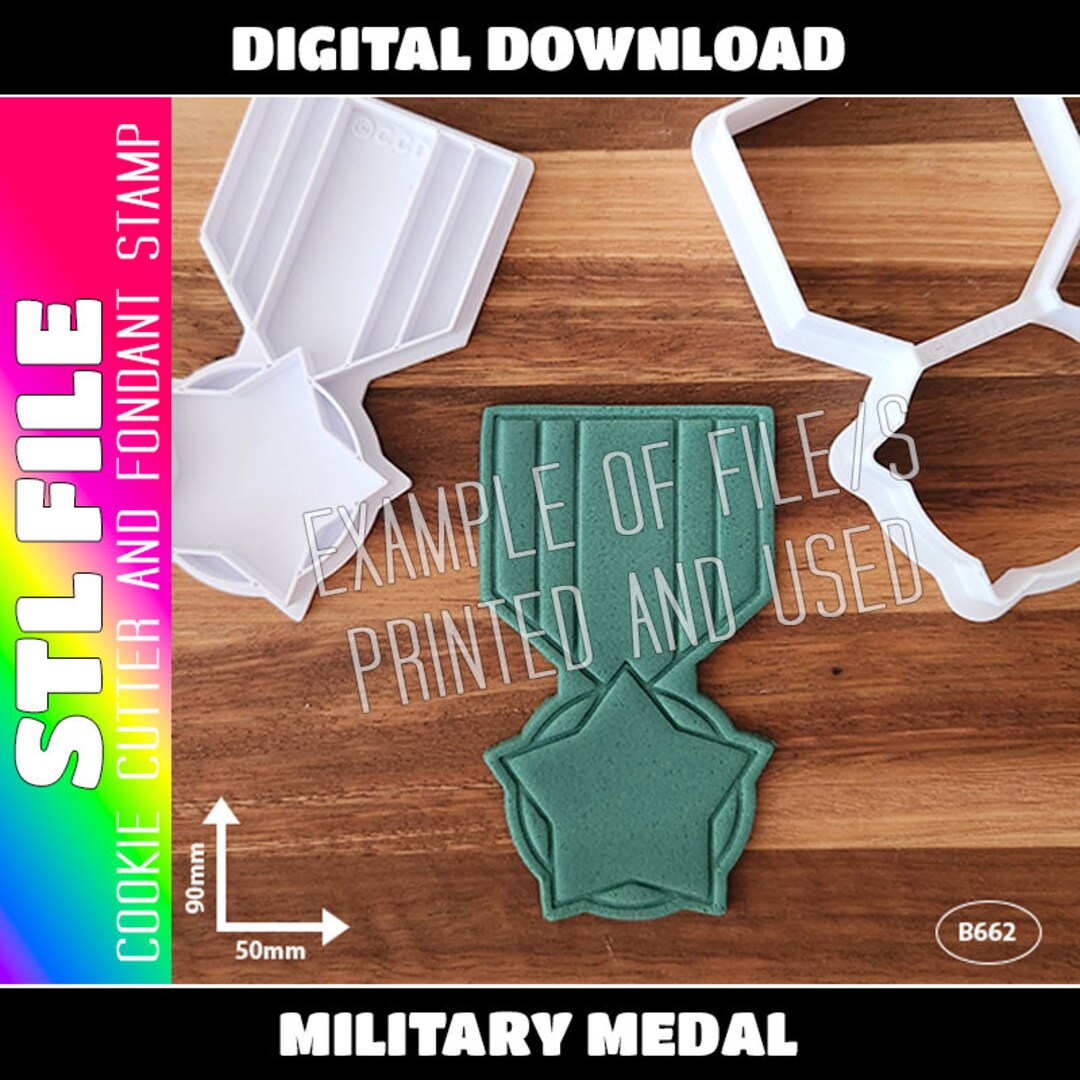 DIGITAL STL FILE - Military Medal Cookie Cutter and Fondant Stamp - Etsy