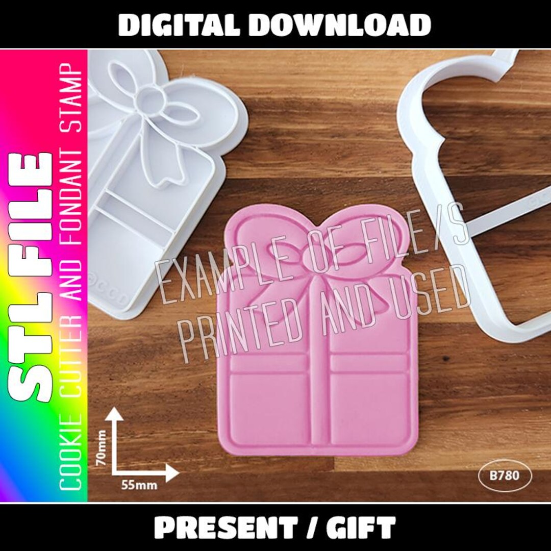 DIGITAL STL FILE - Gift / Wrapped Present Cookie Cutter and Fondant ...