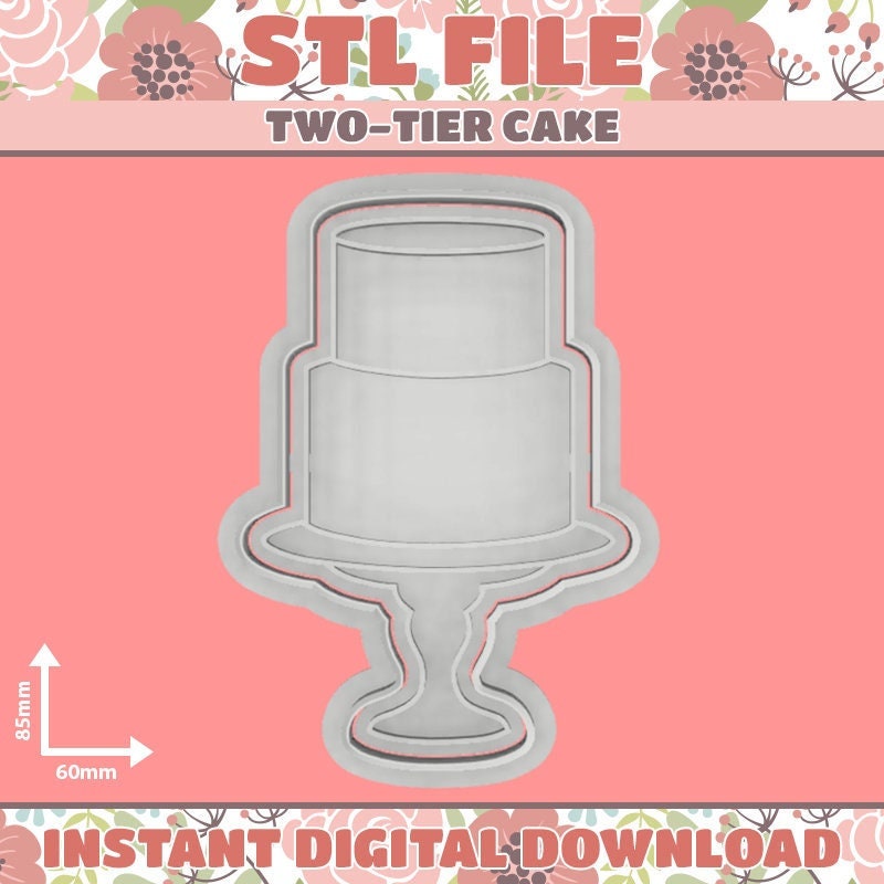 DIGITAL STL FILE Two-tier Cake Cookie Cutter and Fondant Stamp - Etsy