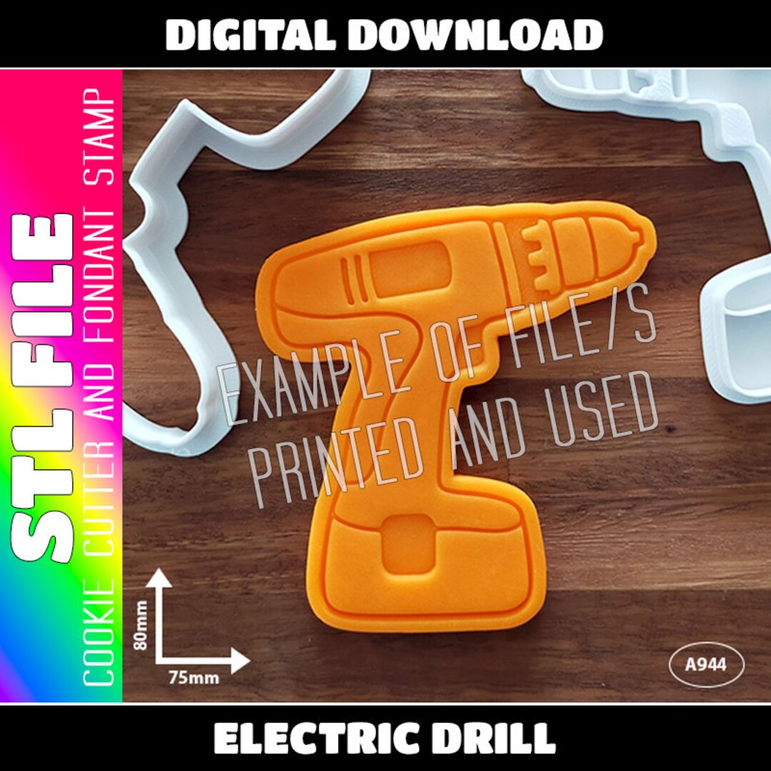 DIGITAL STL FILE Electric Drill Cookie Cutter and Fondant Stamp - Etsy