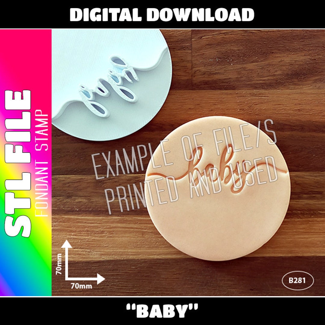 DIGITAL STL FILE - "baby" Fondant Stamp - Etsy