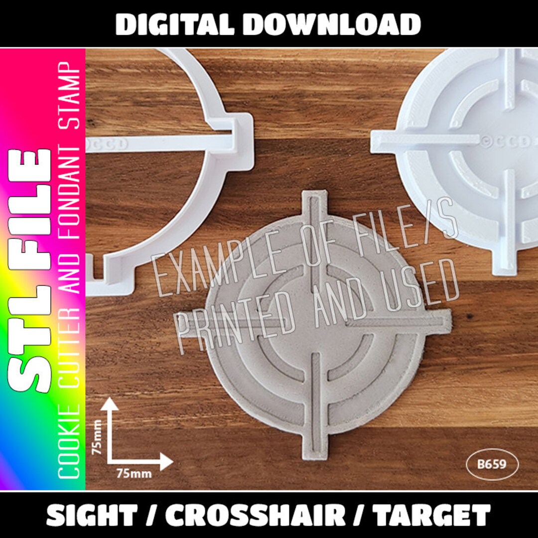 DIGITAL STL FILE Sight / Crosshair / Target Cookie Cutter and Fondant ...