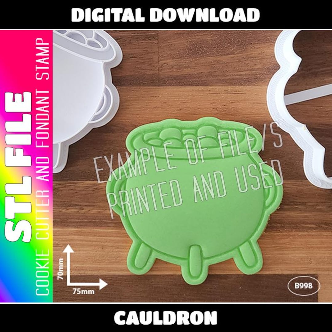 DIGITAL STL FILE - Cauldron Cookie Cutter and Fondant Stamp - Etsy