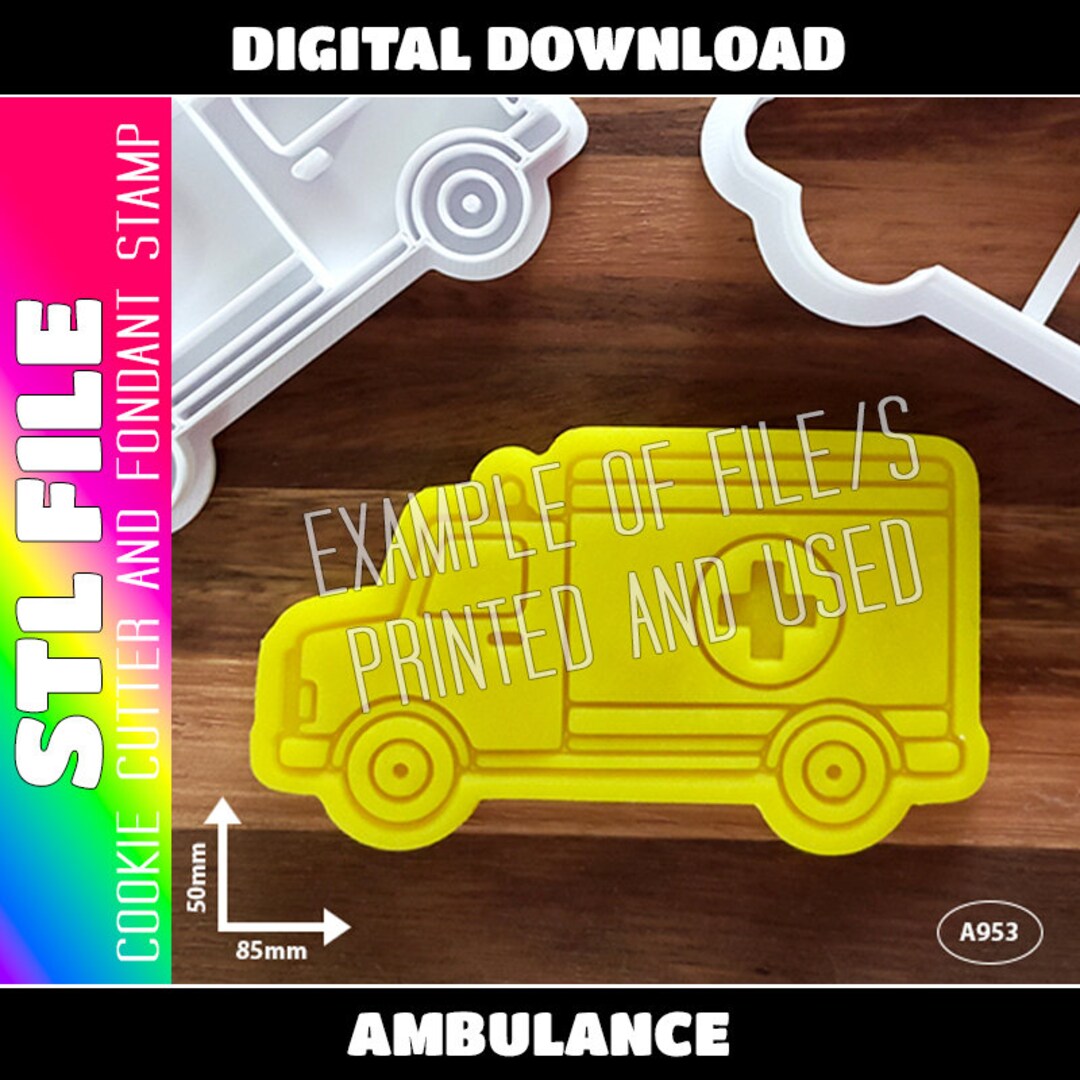 DIGITAL STL FILE Ambulance Cookie Cutter and Fondant Stamp - Etsy