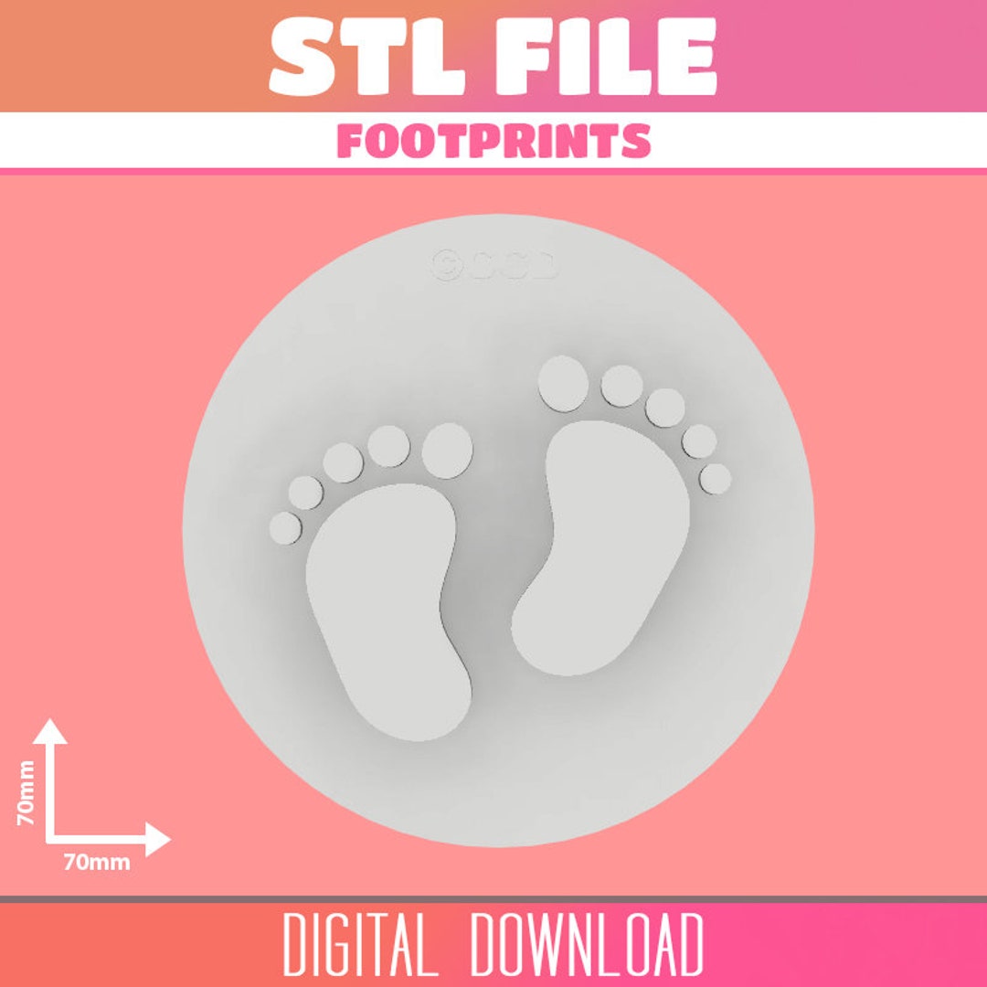 DIGITAL STL FILE Footprints Fondant Stamp - Etsy