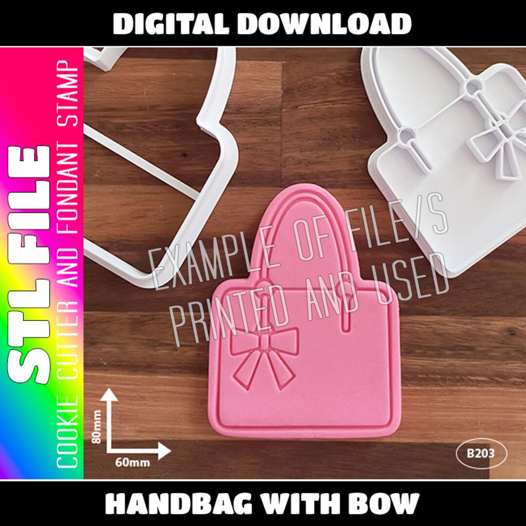DIGITAL STL FILE Handbag With Bow Cookie Cutter and Fondant Stamp - Etsy