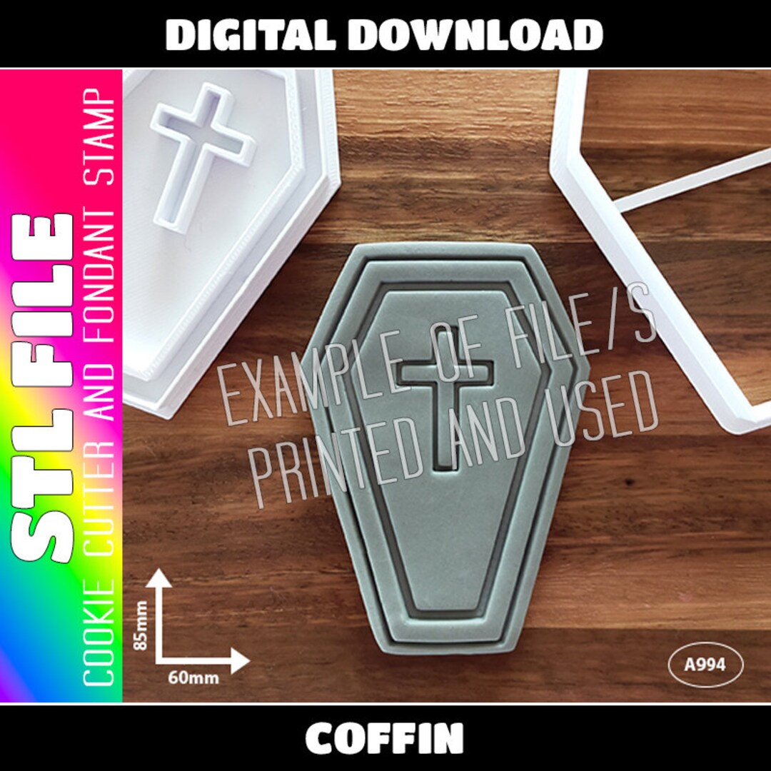 DIGITAL STL FILE Coffin Cookie Cutter and Fondant Stamp - Etsy