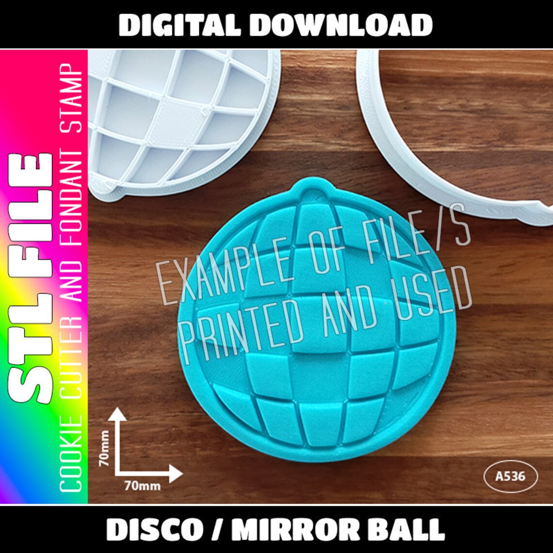 DIGITAL STL FILE - Disco / Mirror Ball Cookie Cutter and Fondant Stamp ...