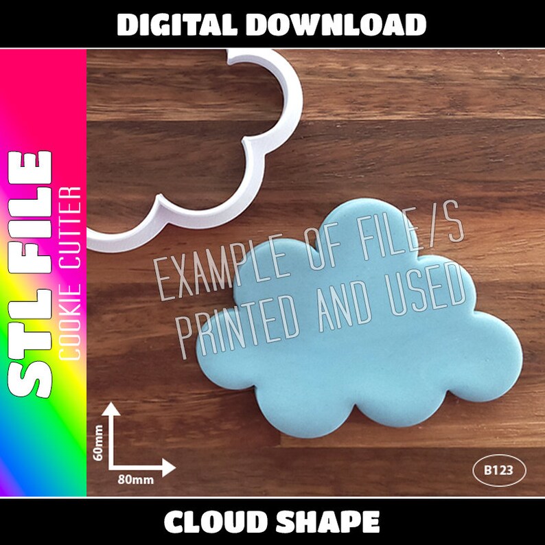 DIGITAL STL FILE Cloud Cookie Cutter - Etsy