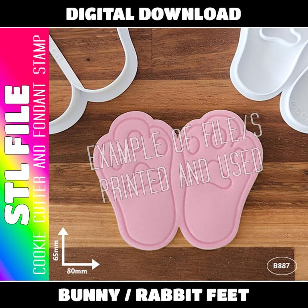DIGITAL STL FILE Bunny / Rabbit Feet Cookie Cutter and Fondant Stamp - Etsy