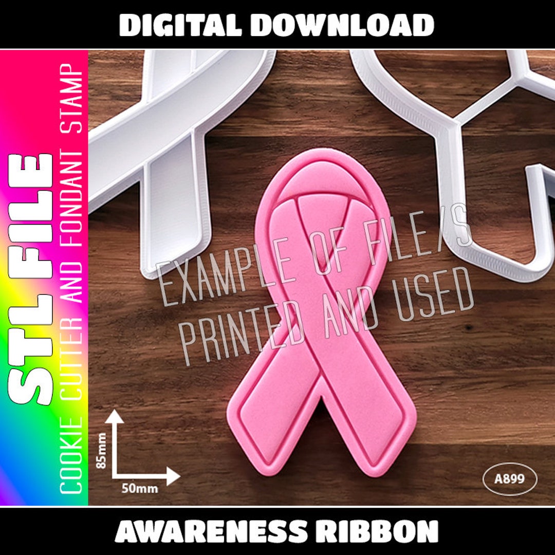 DIGITAL STL FILE - Awareness Ribbon Cookie Cutter and Fondant Stamp - Etsy
