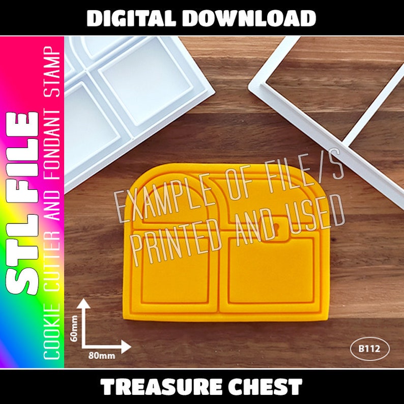 DIGITAL STL FILE Treasure Chest Cookie Cutter and Fondant Stamp - Etsy