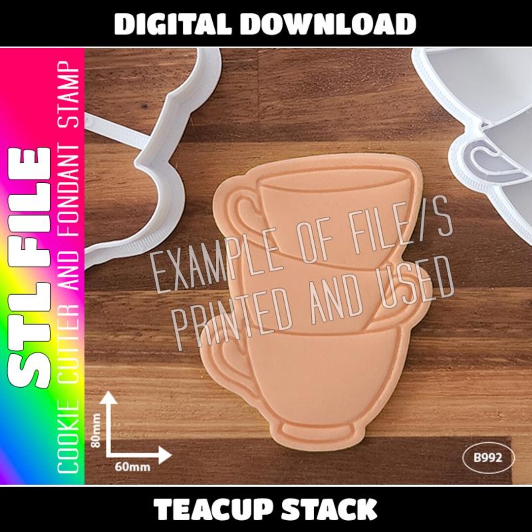 DIGITAL STL FILE - Teacup Stack Cookie Cutter and Fondant Stamp - Etsy