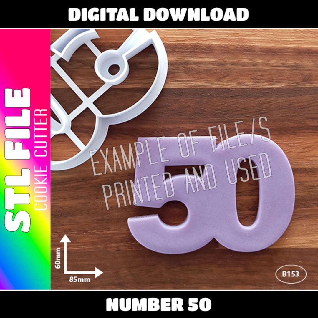 DIGITAL STL FILE - Number 50 Cookie Cutter - Etsy