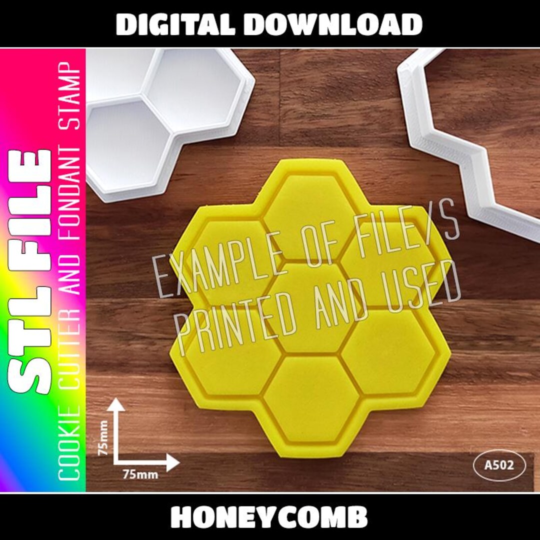 DIGITAL STL FILE - Honeycomb Cookie Cutter and Fondant Stamp - Etsy