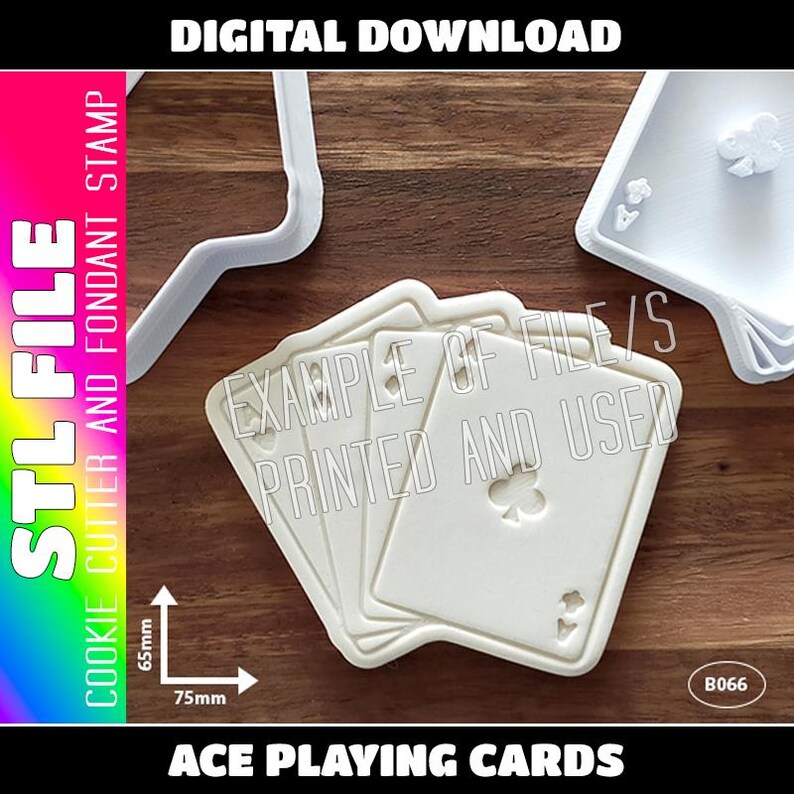 DIGITAL STL FILE Ace Playing Cards Cookie Cutter and Fondant Stamp - Etsy
