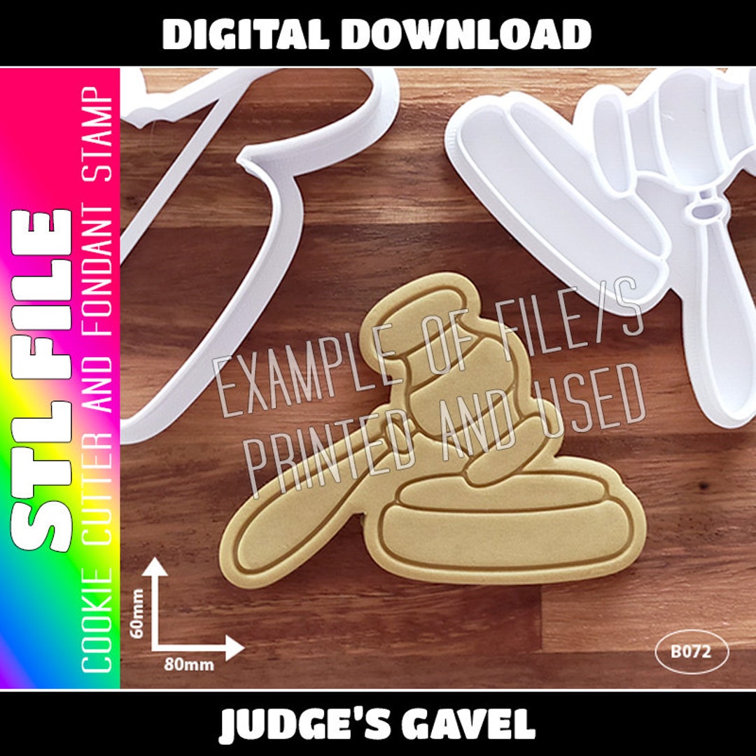 DIGITAL STL FILE Judge Gavel Cookie Cutter and Fondant Stamp - Etsy