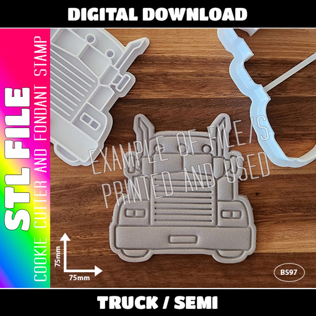 DIGITAL STL FILE - Truck / Semi Cookie Cutter and Fondant Stamp - Etsy